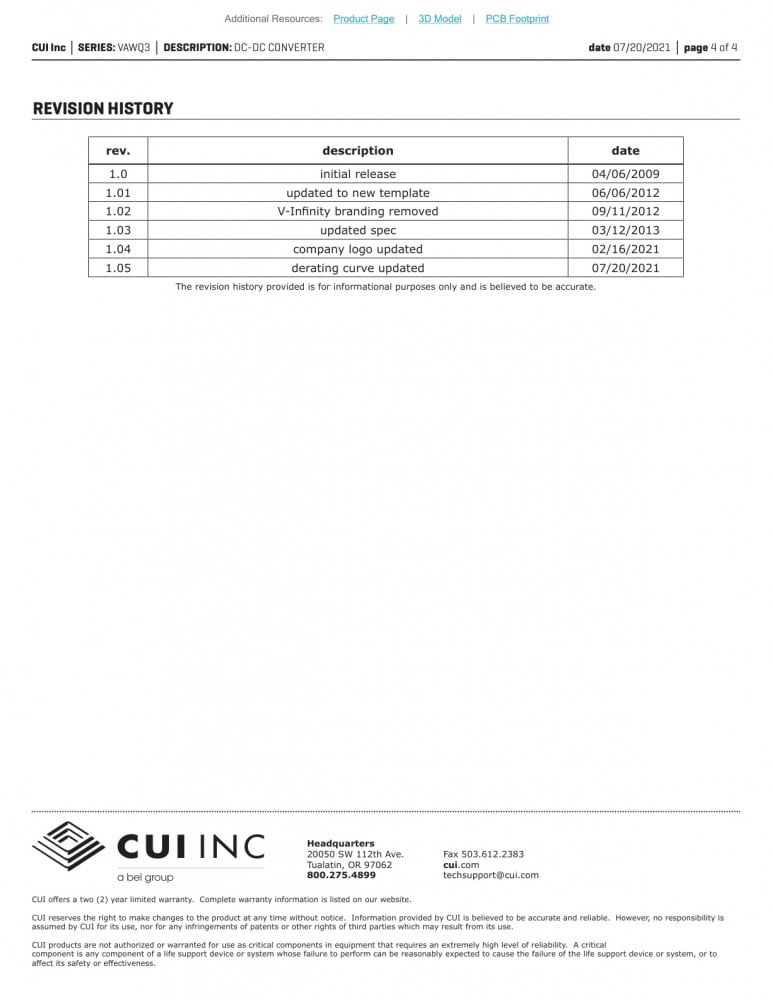 VAWQ3 series datasheet page 4