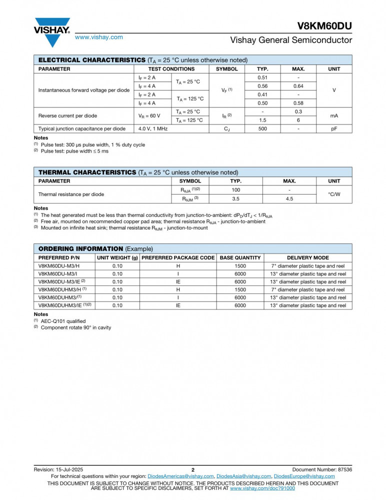 V8KM60DU technical document page 2