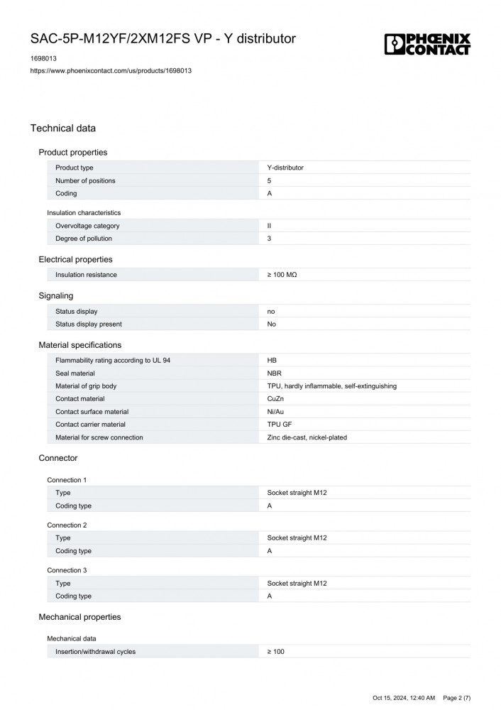 Phoenix Contact 1698013 product document page 2