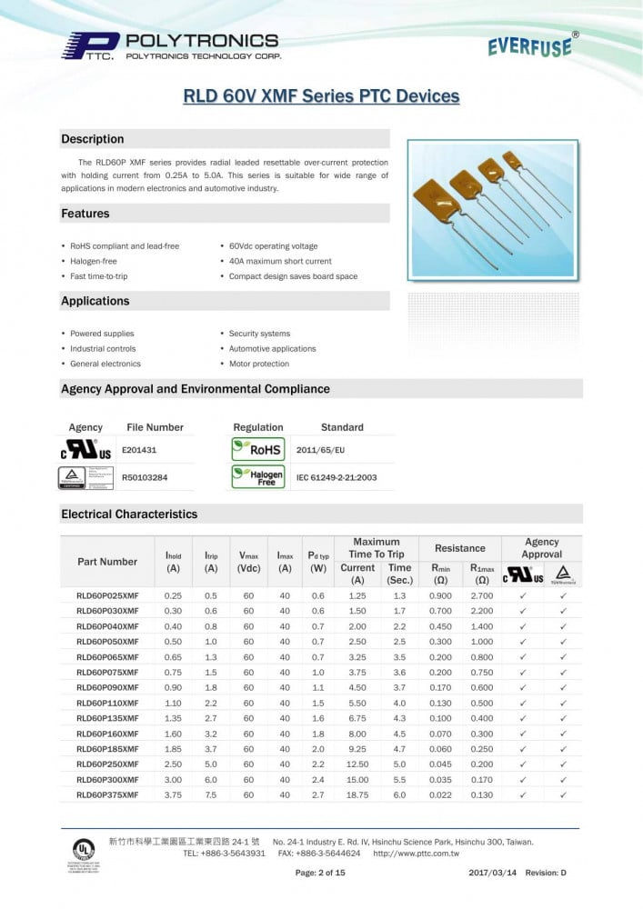 RLD 60V XMF datasheet page 2