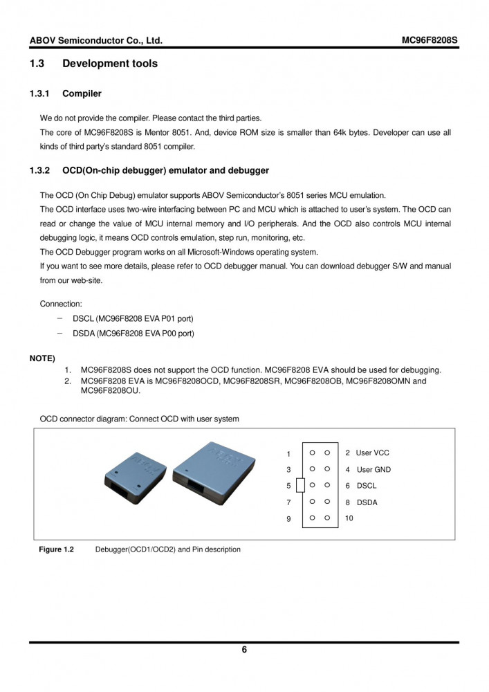MC96F8208S datasheet page 6