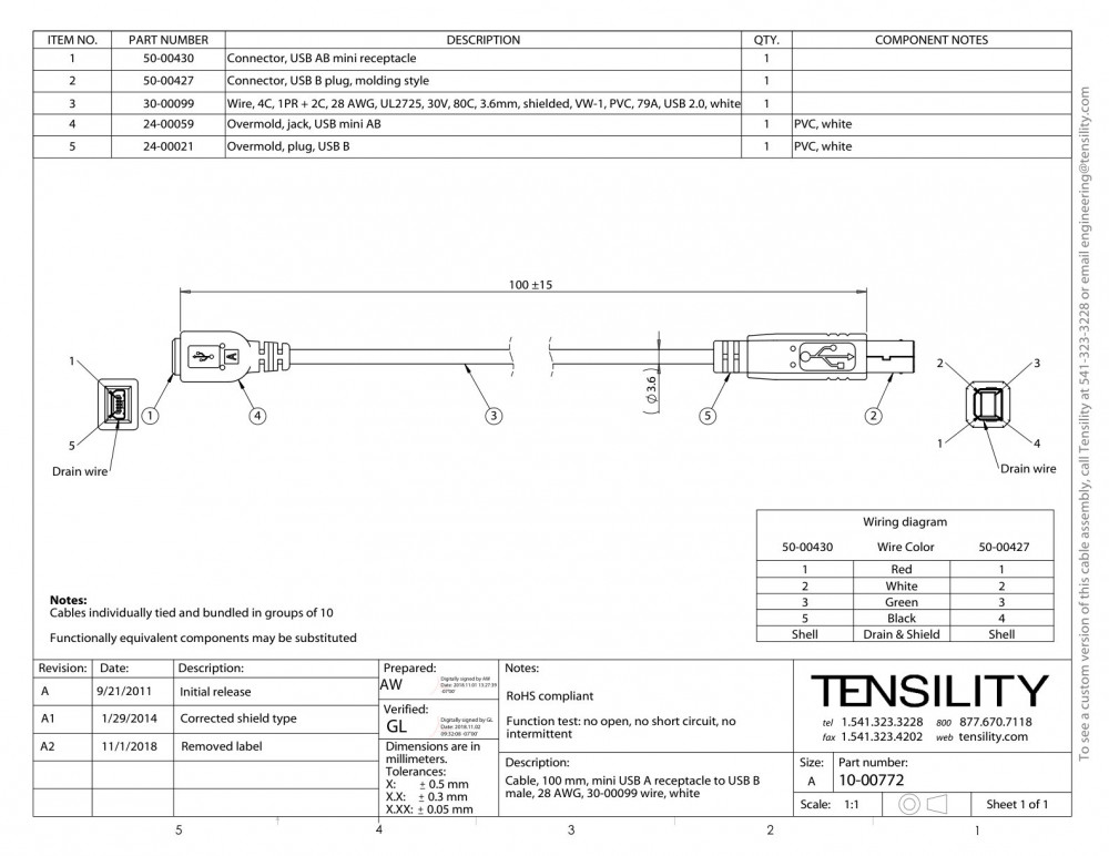 Tensility International 10-00772 product drawing