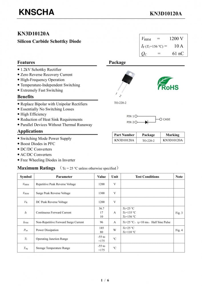 KN3D10120A datasheet page 1