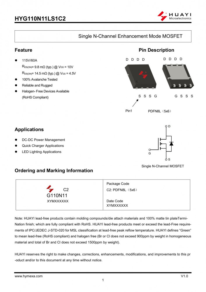 HYG110N11LS1C2 datasheet page 1