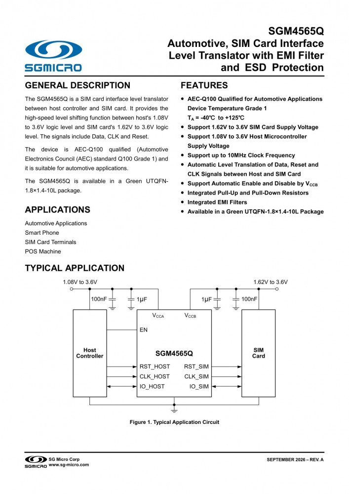 SGM4565Q datasheet page 1