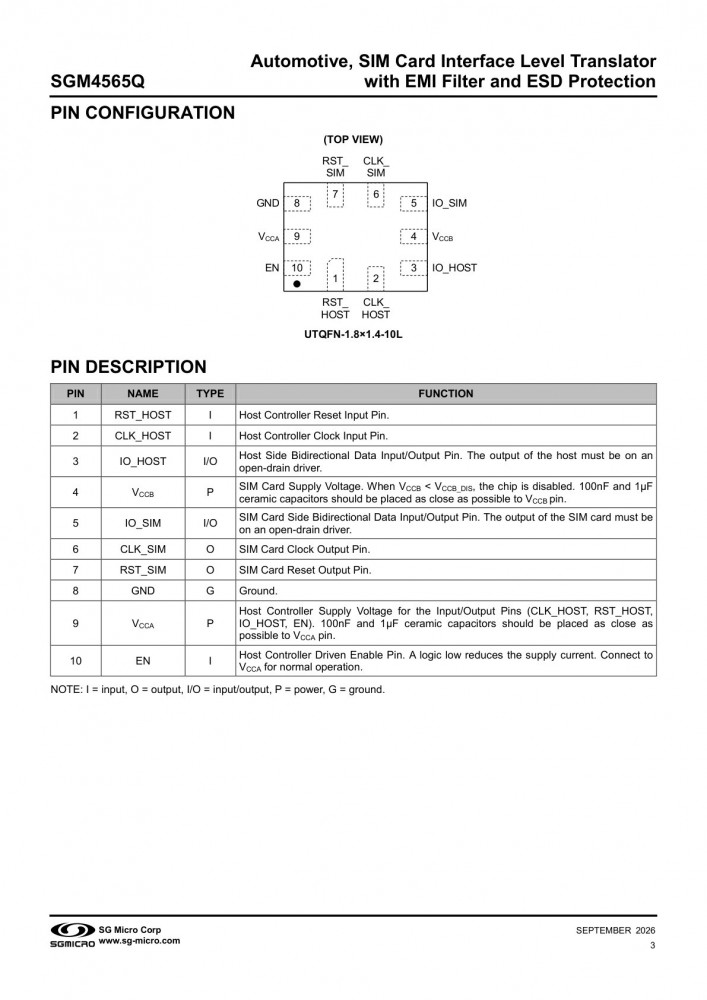 SGM4565Q datasheet page 3