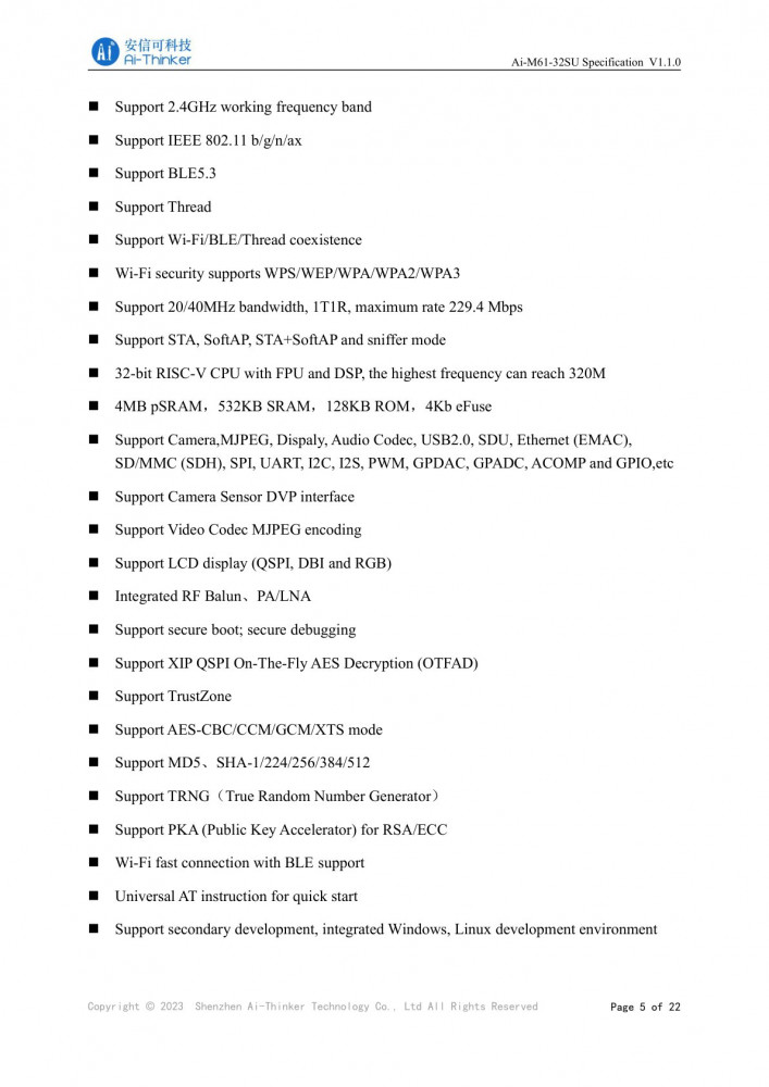 Ai-M61-32SU specification page 5