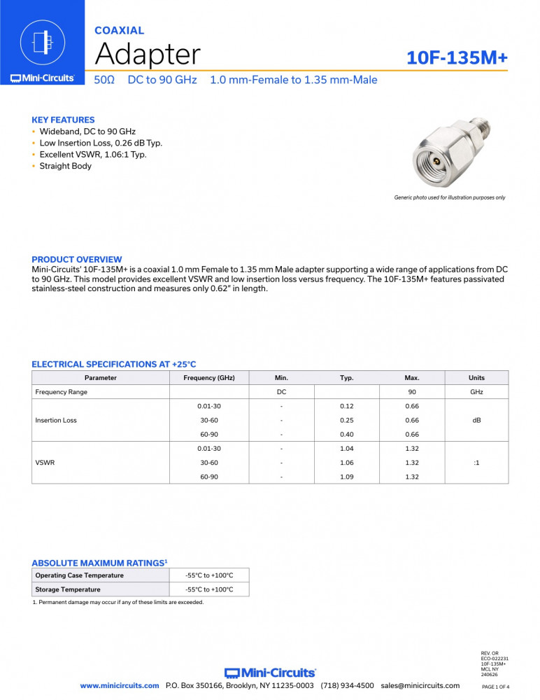 10F-135M+ datasheet page 1