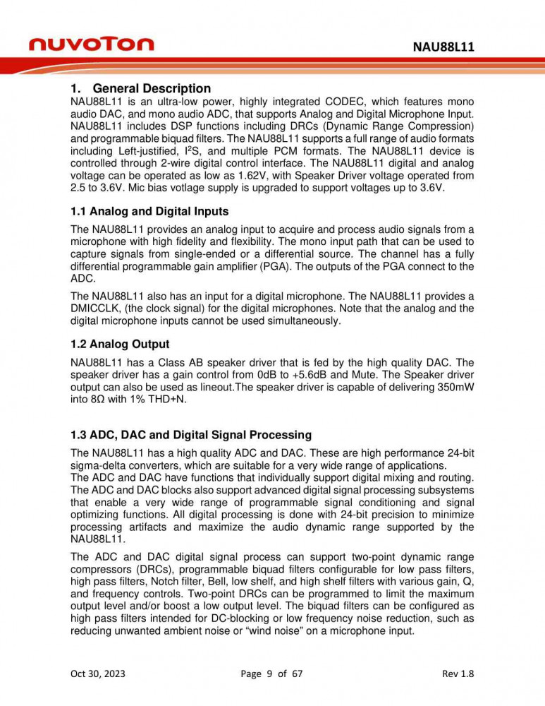 NAU88L11 document page 9