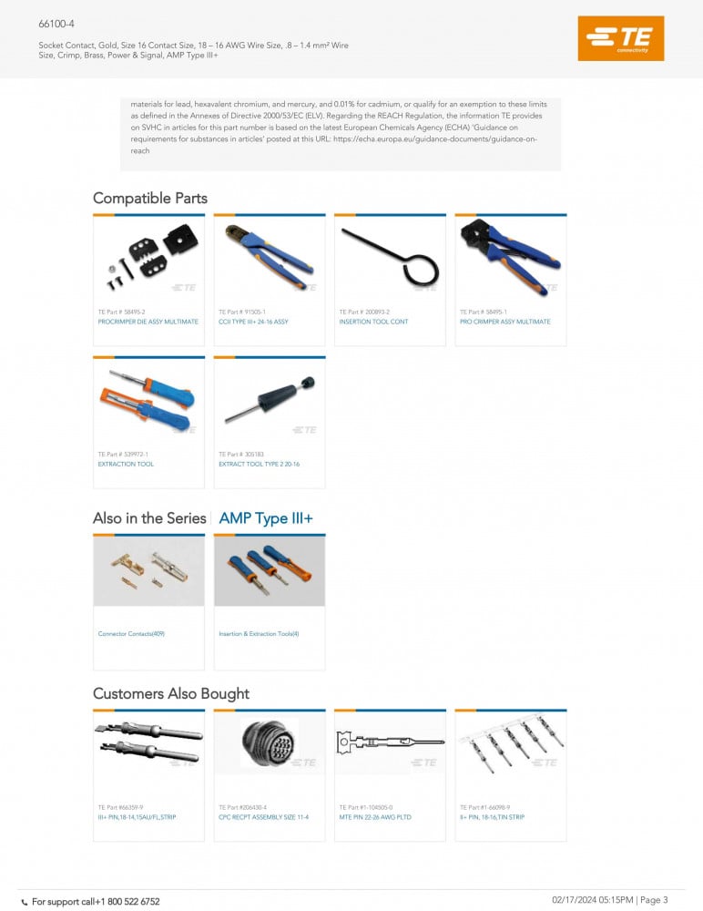 TE Connectivity 66100-4 technical document page 3