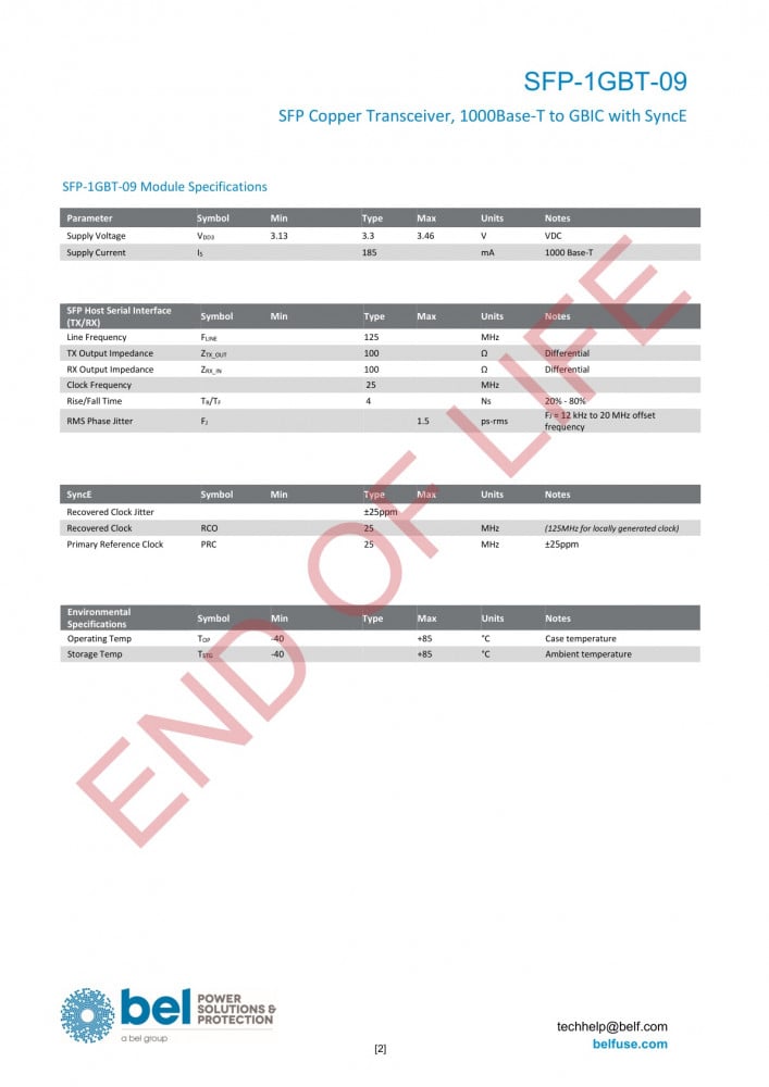 SFP-1GBT-09 datasheet page 2