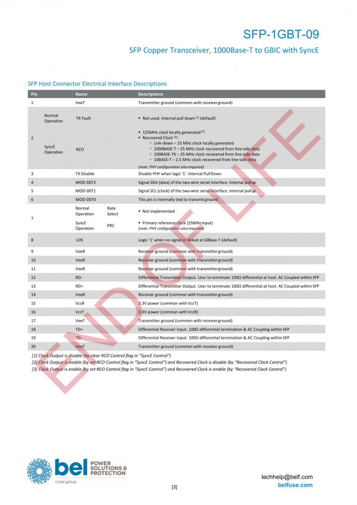 SFP-1GBT-09 datasheet page 3