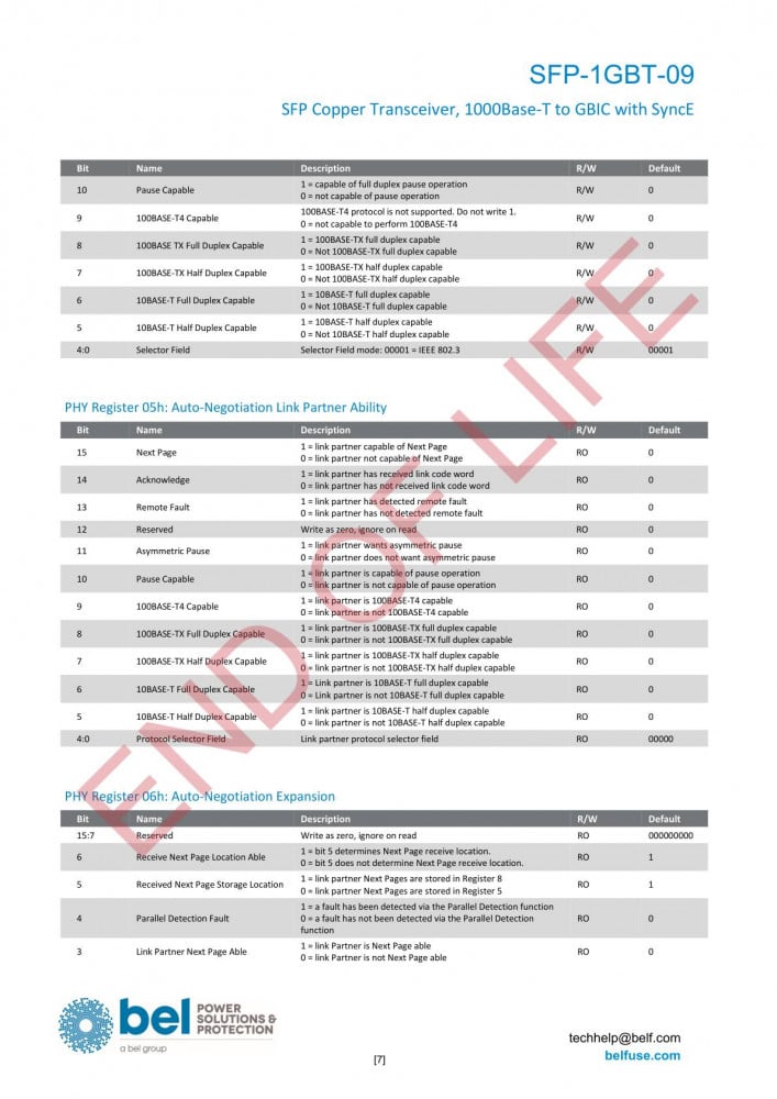 SFP-1GBT-09 datasheet page 7