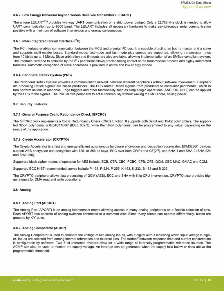 EFM32JG1 datasheet page 10