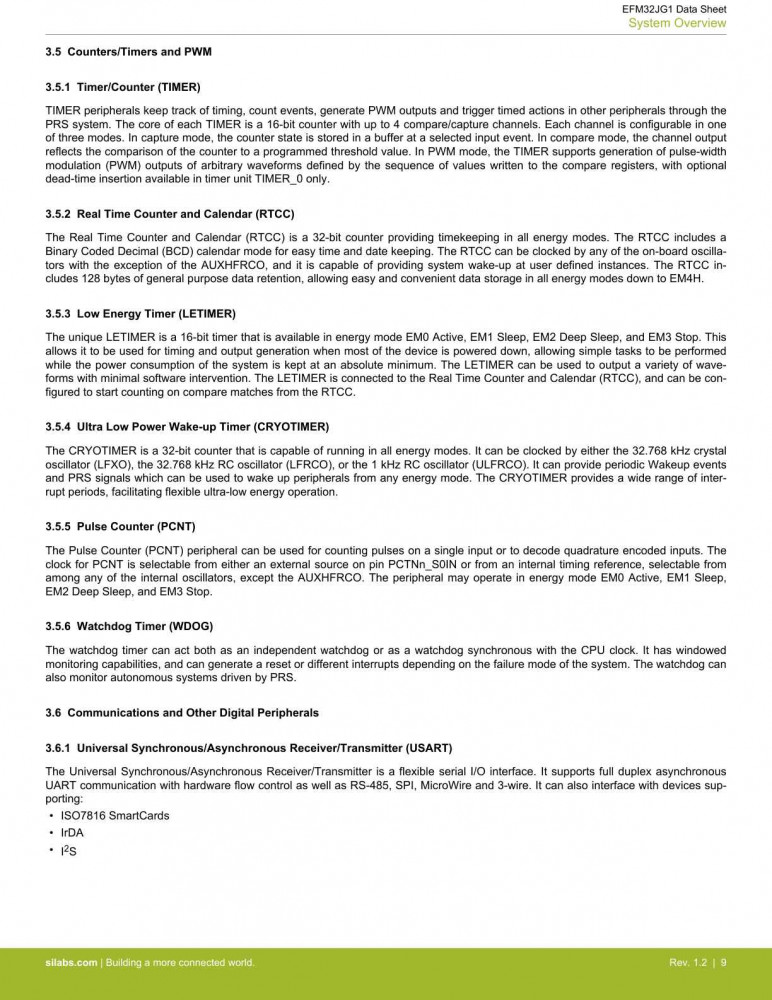 EFM32JG1 datasheet page 9