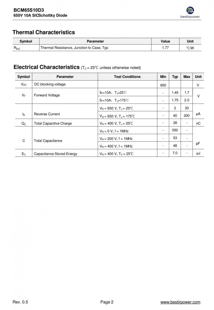 BCM65S10D3 datasheet page 2