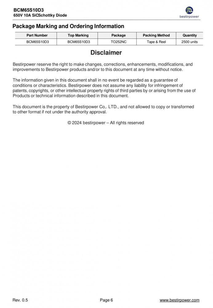 BCM65S10D3 datasheet page 5