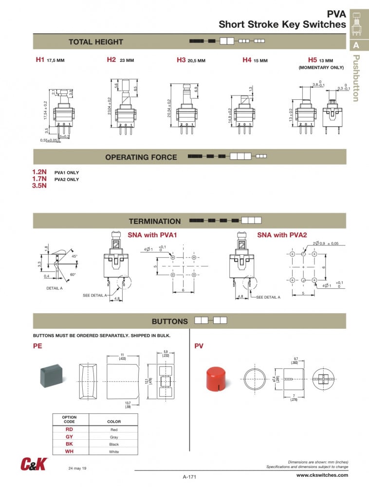 C&K PVA product documentation page 3