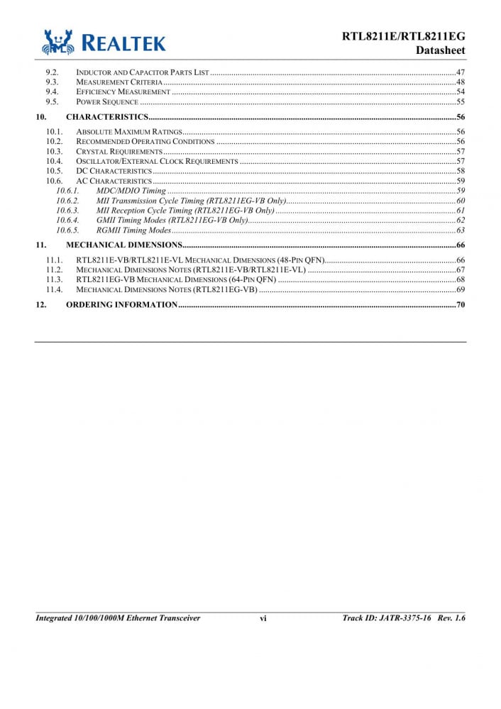 RTL8211E datasheet page 6