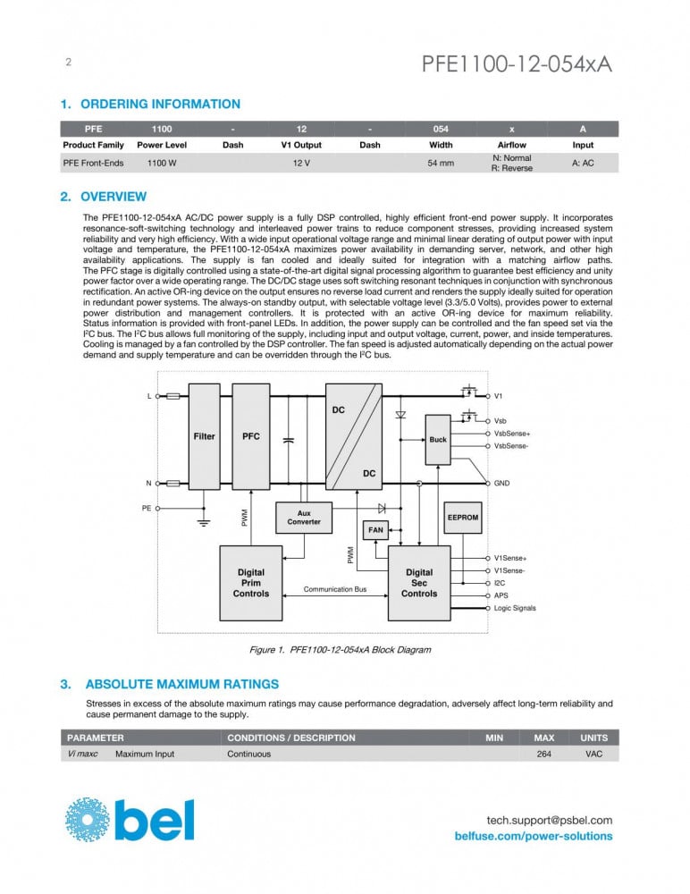 PFE1100-12-054NA datasheet page 2