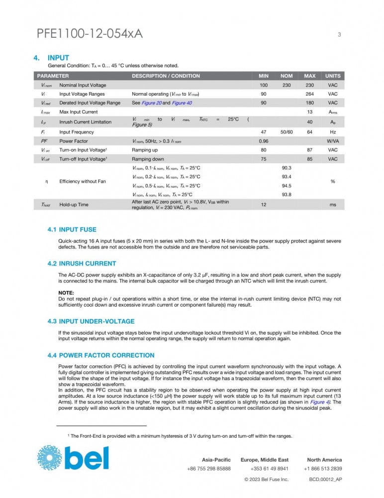 PFE1100-12-054NA datasheet page 3