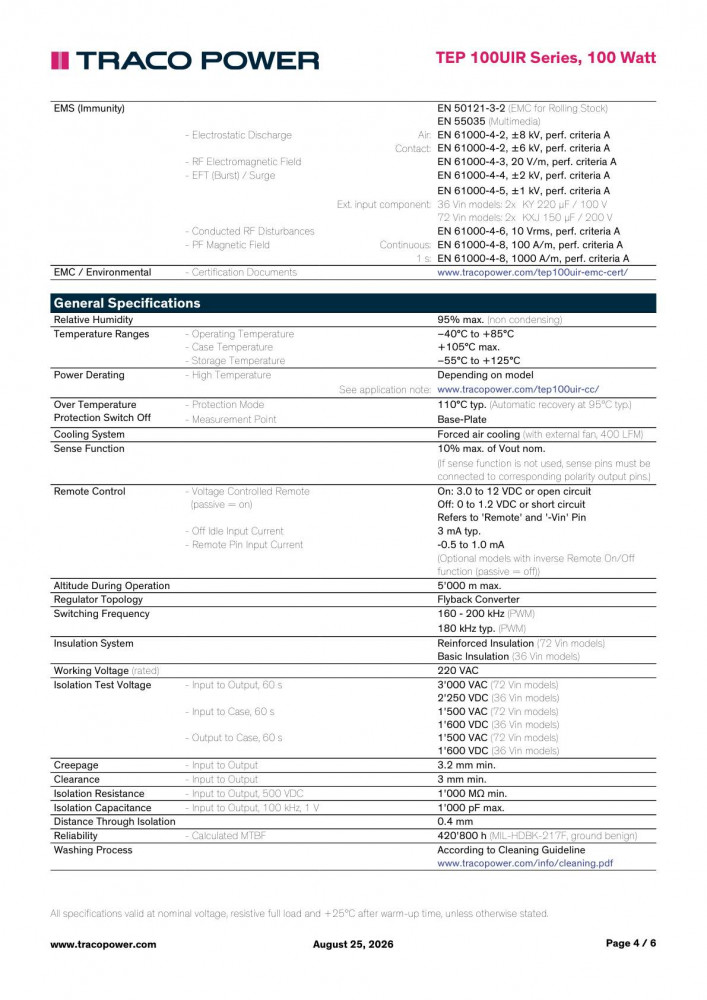 TEP 100UIR datasheet page 4