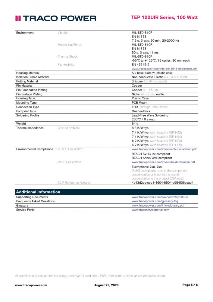 TEP 100UIR datasheet page 5