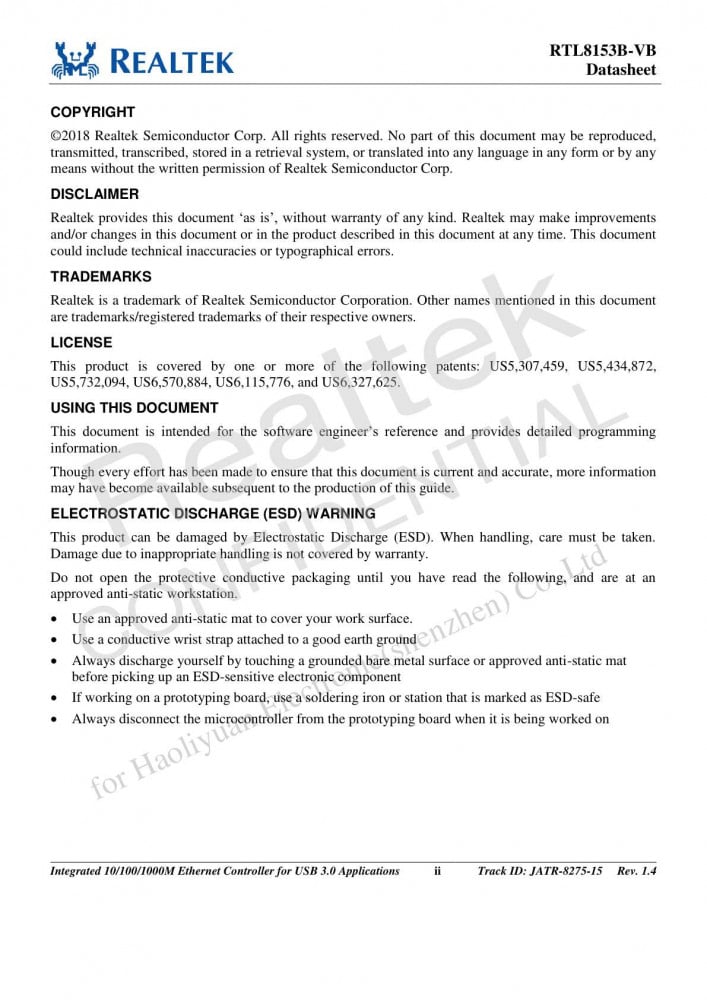 RTL8153B-VB-CG datasheet page 2