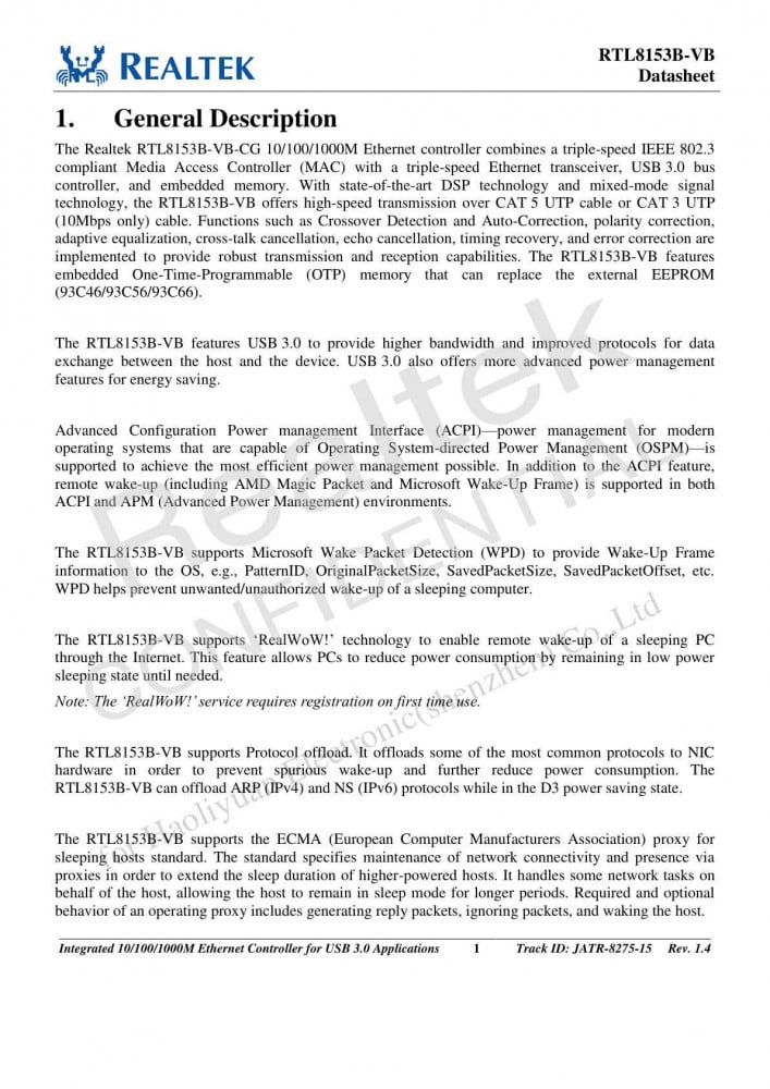 RTL8153B-VB-CG datasheet page 7