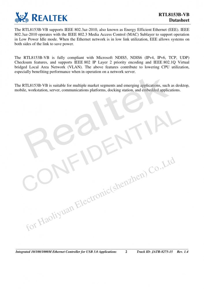RTL8153B-VB-CG datasheet page 8