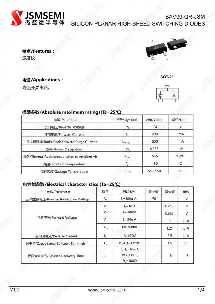 BAV99-QR-JSM datasheet page 1