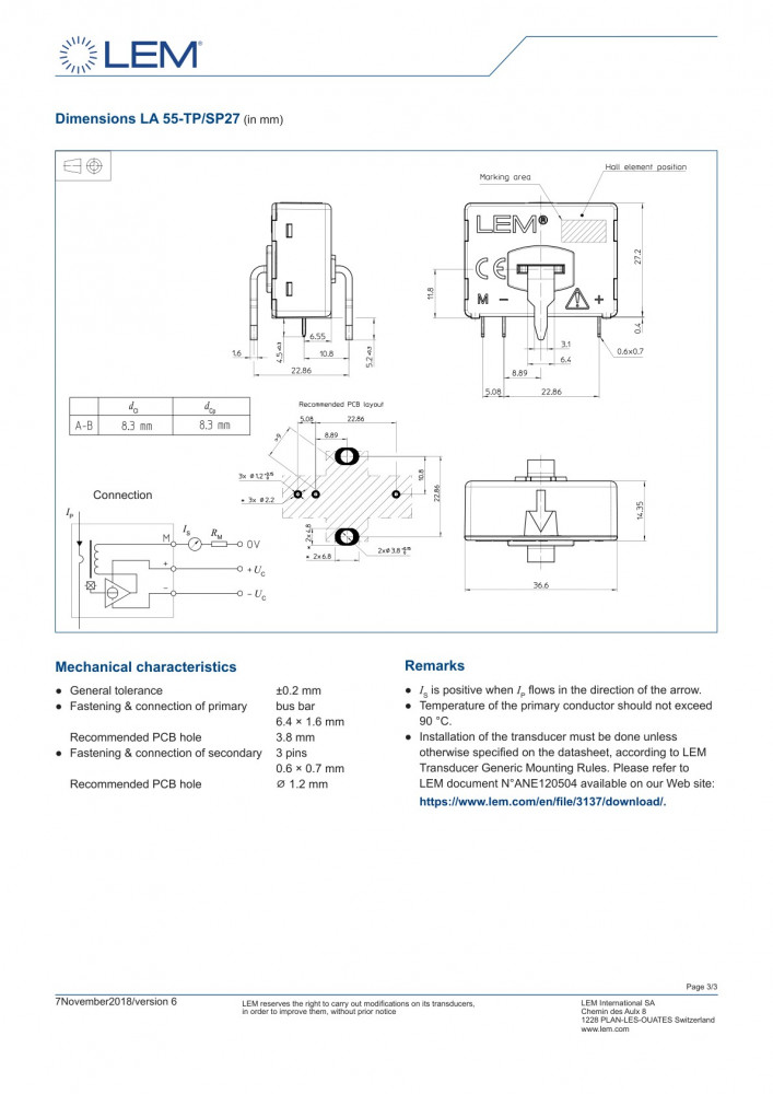 LA 55-TP/SP27 datasheet page 3
