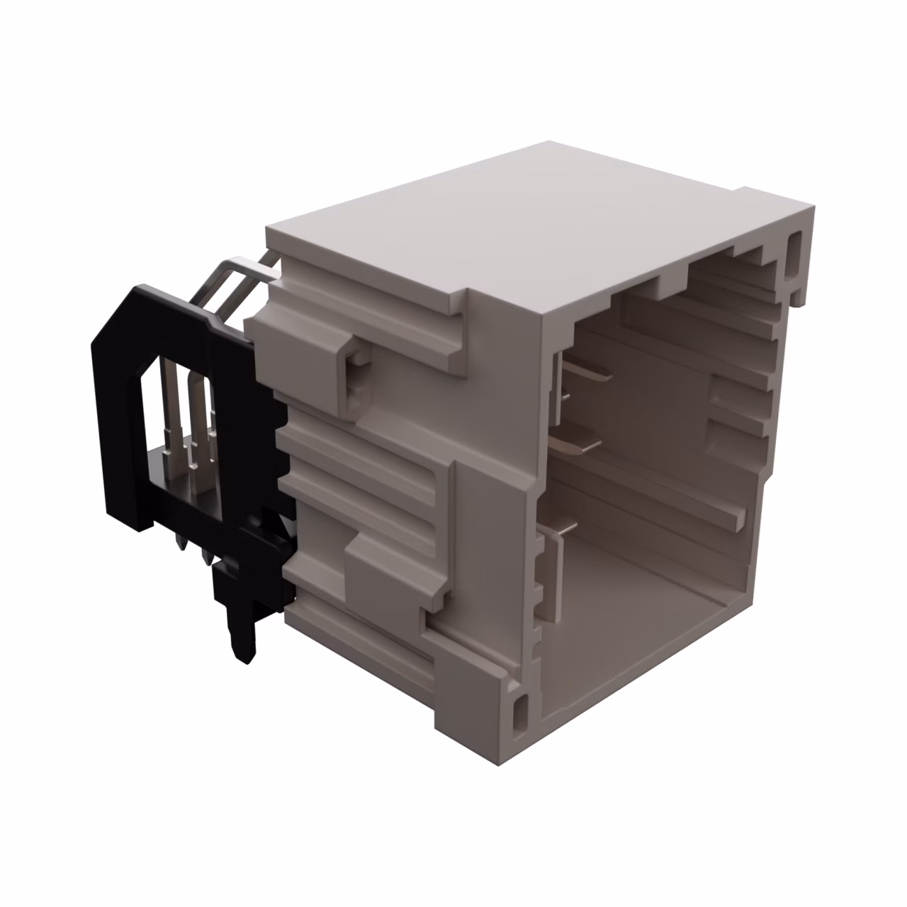 stAK50h Right-Angle Hybrid Header, 12 Circuits, Key 4, Gray, Tray for sale