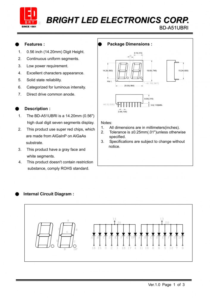 BD-A51UBRI datasheet page 1