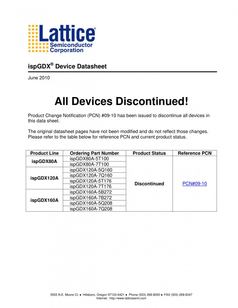 ispGDX datasheet page 1