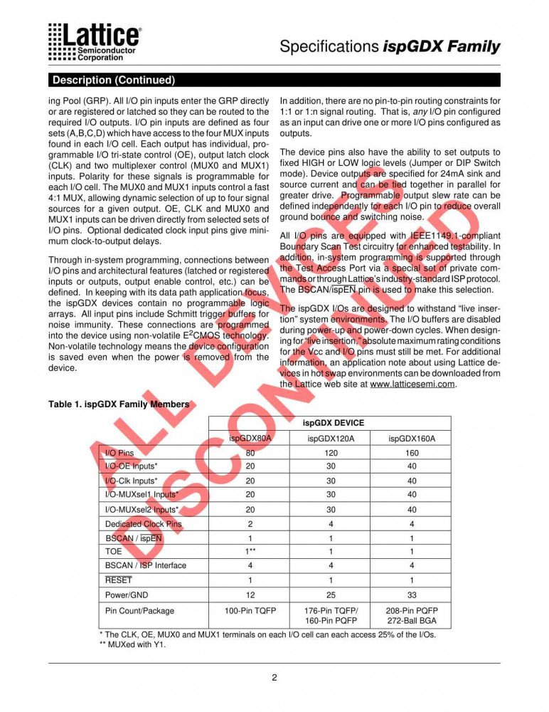 ispGDX datasheet page 3