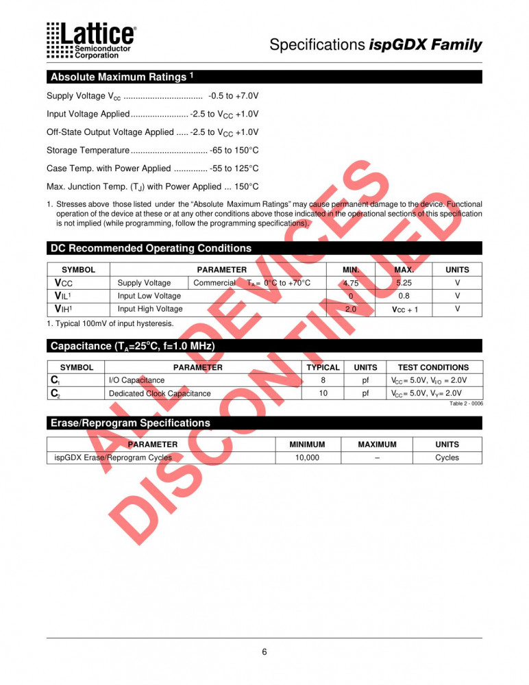 ispGDX datasheet page 7