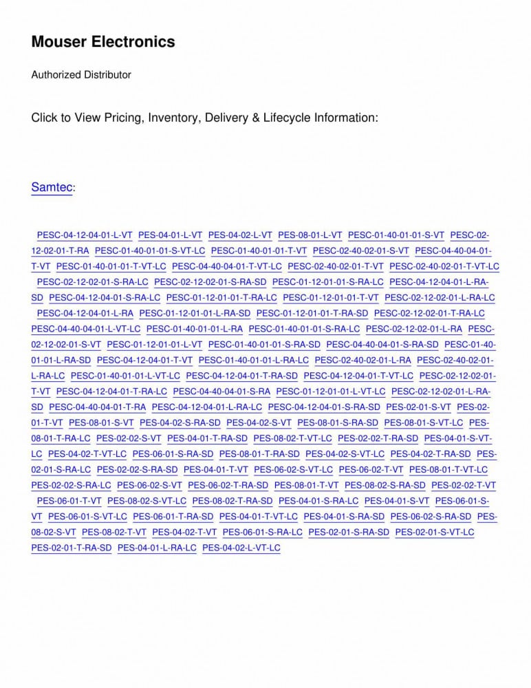 Samtec PES dimensional information