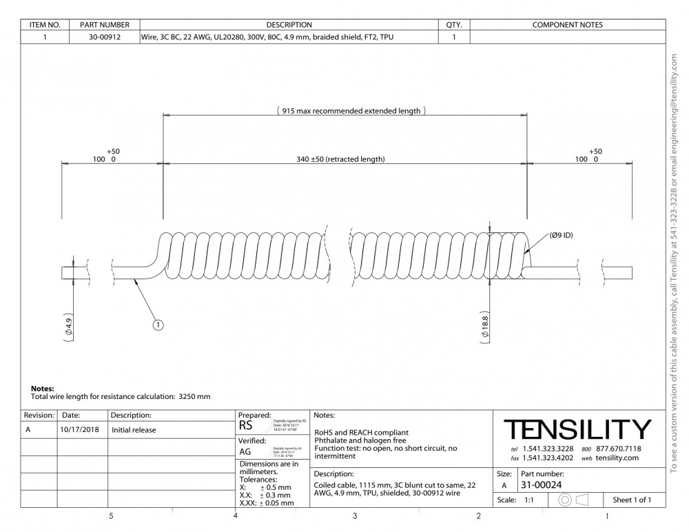 Tensility International 31-00024 product drawing