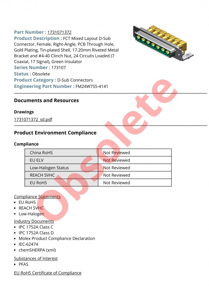 MOLEX 1731071372 product drawing page 1