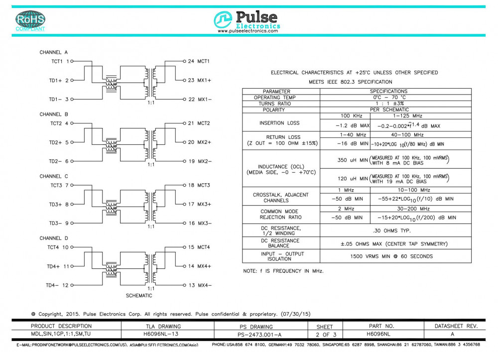 PULSE H6096NL datasheet sheet 2