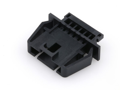 SL Wire-to-Wire Panel Mount Crimp Housing, Single Row, Panel Mount Plug with TPA Feature, 6 Circuits, Black for sale