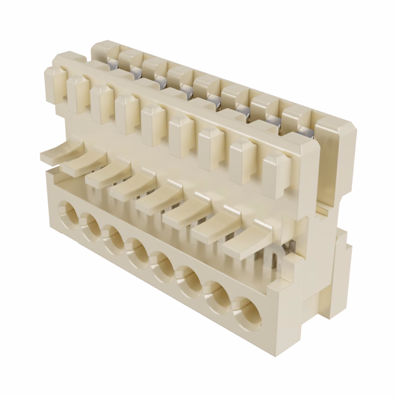 Appli-Mate RAST 2.5 Connector, 2.50mm Pitch, Female, 8 Circuits, Open Endwalls, Silver Plating for sale