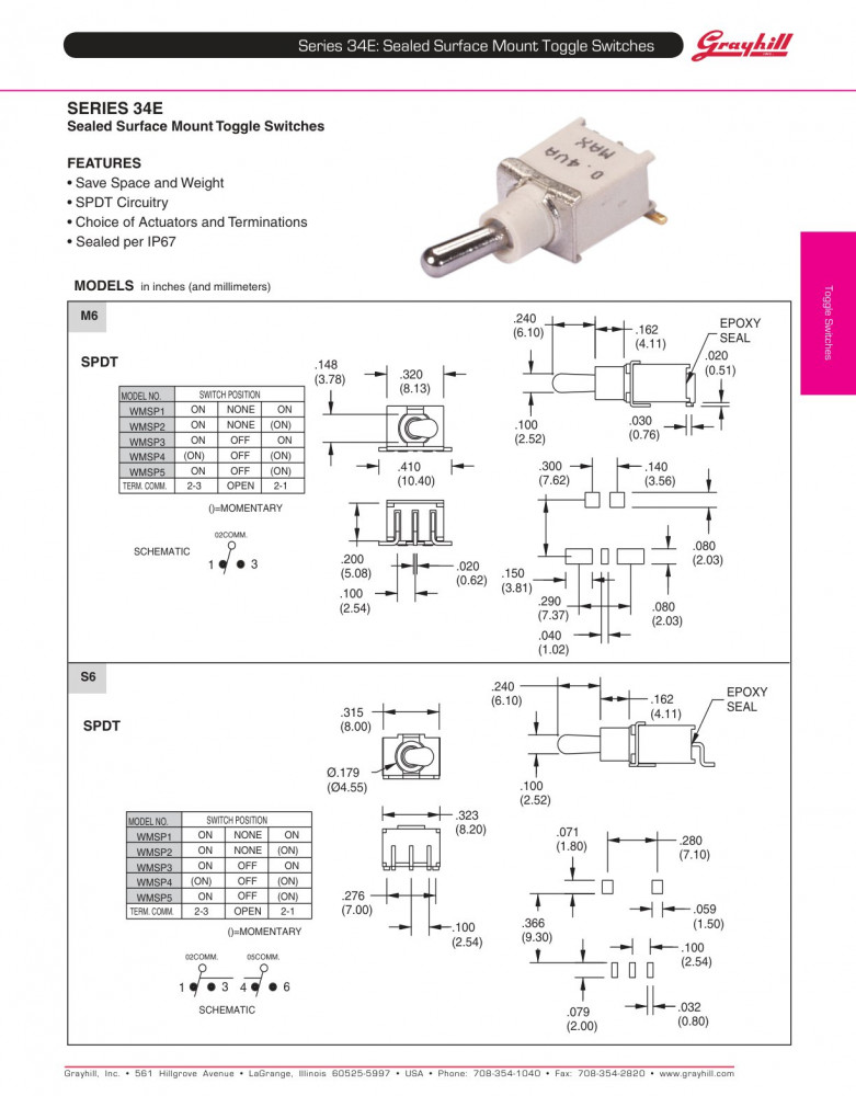 Grayhill Series 34E datasheet page 1