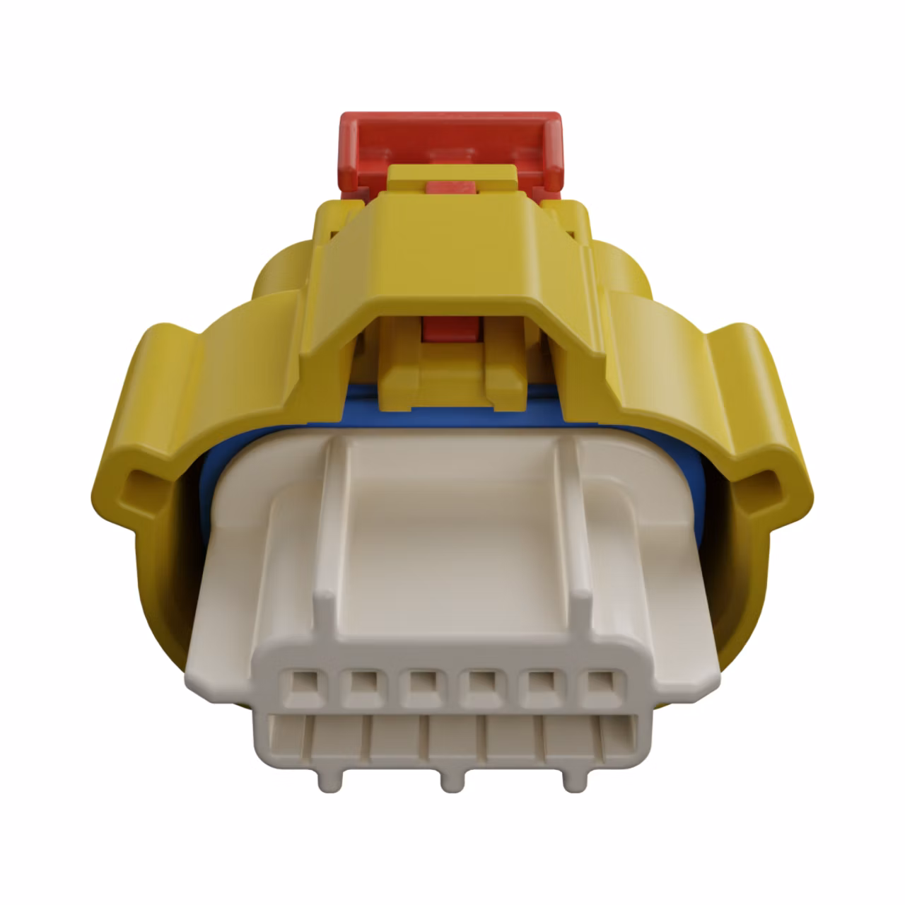 Squba Sealed Receptacle Assembly with CPA, 1.80mm Pitch, Single Row, 6 Circuits, Yellow for sale