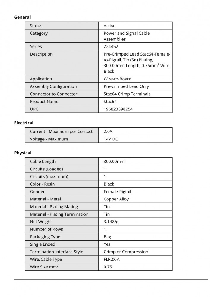 Technical document image 2 for MOLEX 2244521114