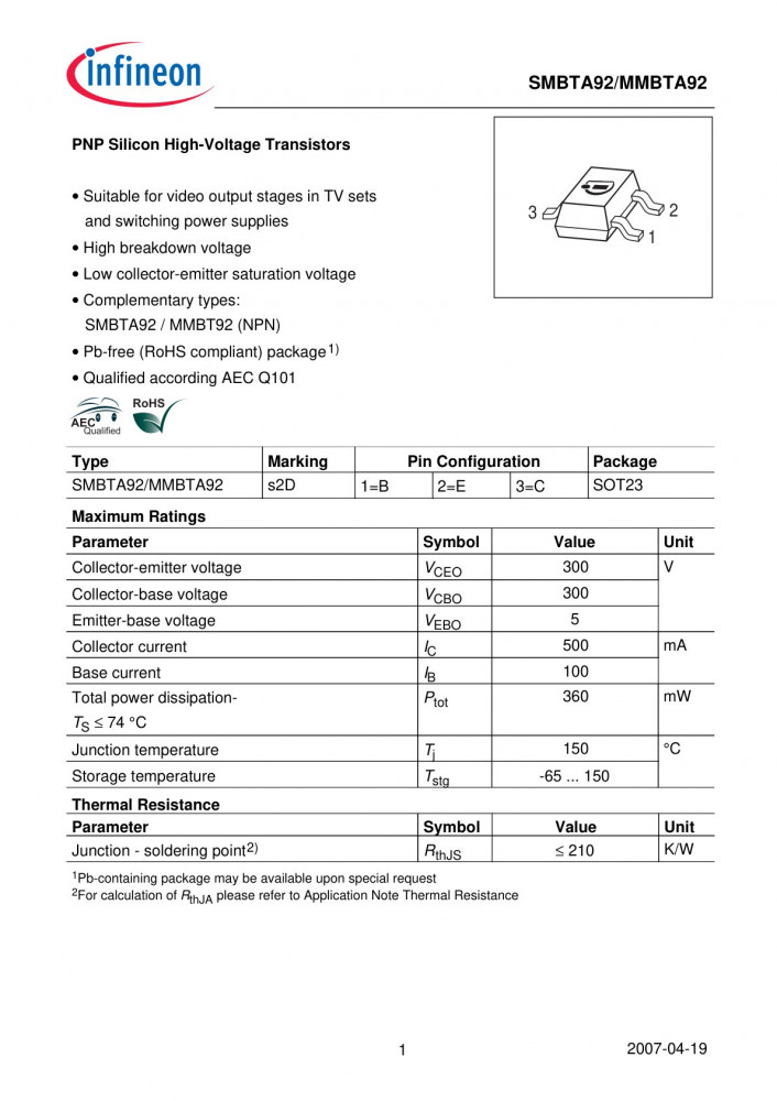 SMBTA 92 technical document page 1