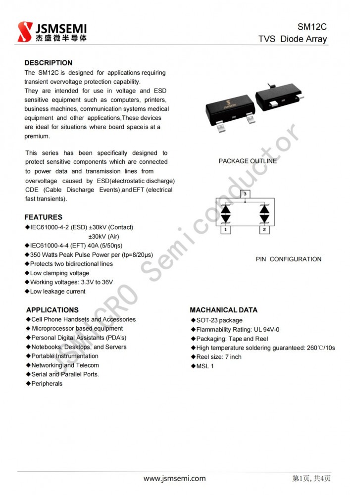 SM12C datasheet page 1