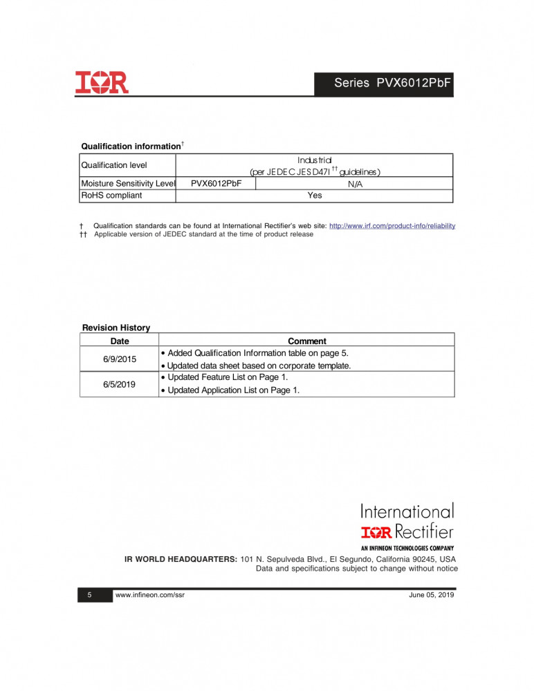 PVX6012PBF datasheet page 5