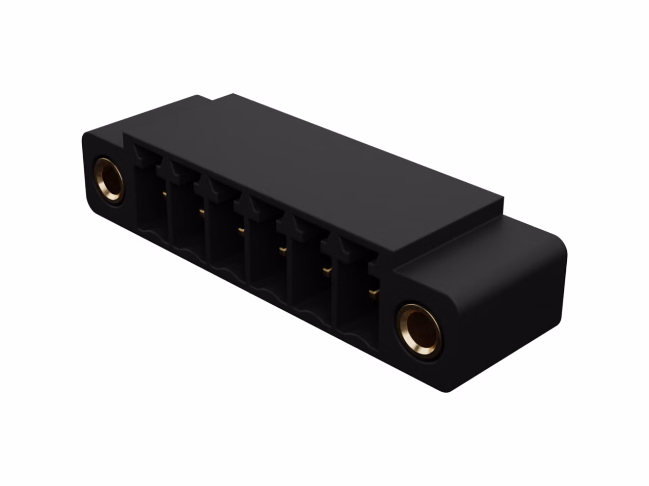 3.50mm Pitch Eurostyle Right-Angle PCB Header, with Threaded Retention Inserts, Gold (Au) Plated, Black, 6 Circuits for sale